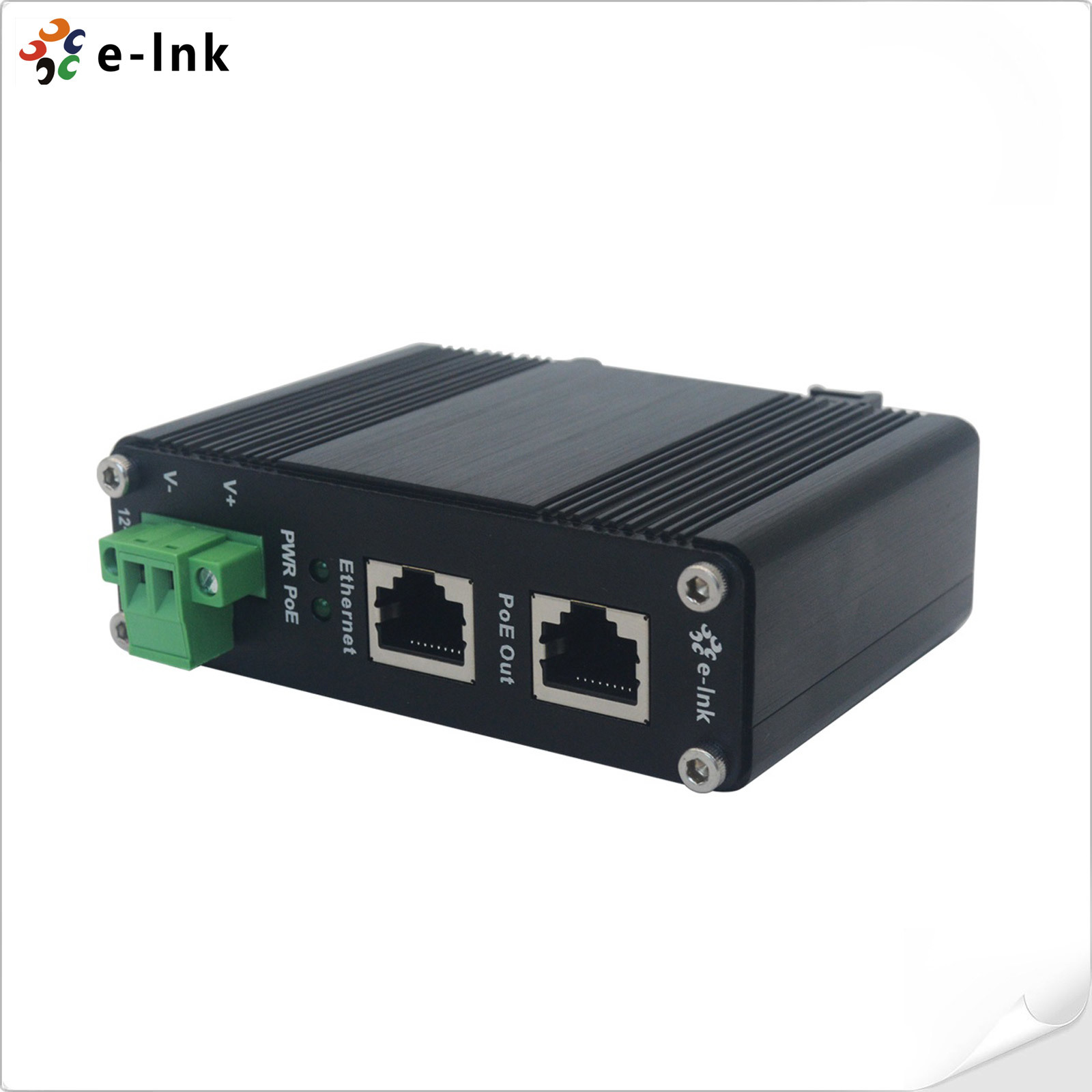 12~48V DC Power Input Industrial Gigabit PoE+ Injector with Extensive ...